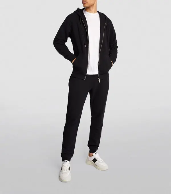 Sunspel Loopback Zip-up Hoodie - Black