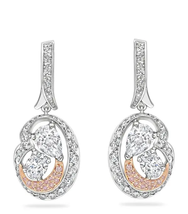 BOODLES Platinum, Rose Gold And Diamond National Gallery Motherhood Earrings - Silver