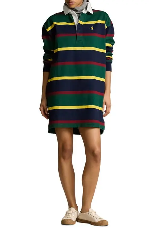 Ralph Lauren Stripe Long-Sleeve Rugby Polo Dress In Hunter Green Multi -  35% Off | Editorialist