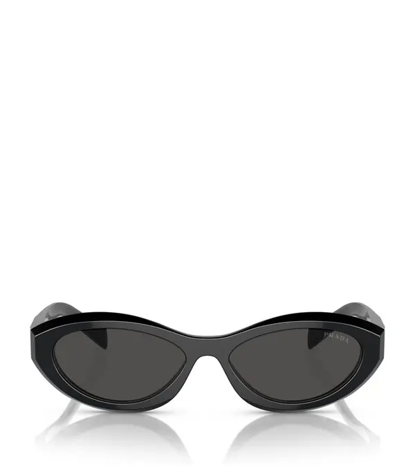 Prada Tortoiseshell Oval Sunglasses - Black
