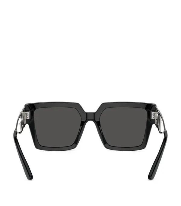 Dolce & Gabbana Oversized Square Frame Sunglasses With Crystal Embellished Logo