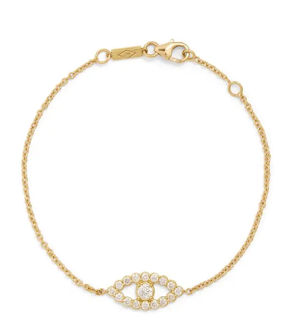JENNIFER MEYER Medium Edith Evil Eye Diamond Bracelet - Gold