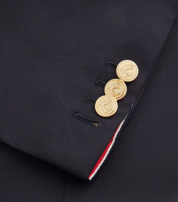 Thom Browne Wool 4-bar Stripe Blazer - Navy
