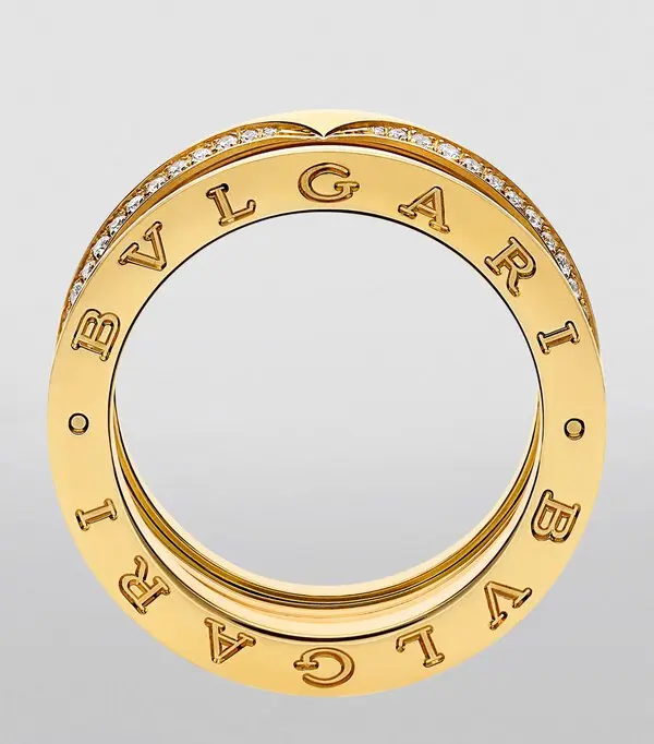 BVLGARI B.zero1 Three-band Ring With Diamonds In Yellow