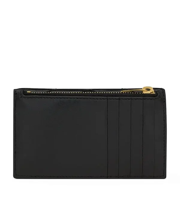 Saint Laurent Monogram Fragments Metalassé Card Holder - Black