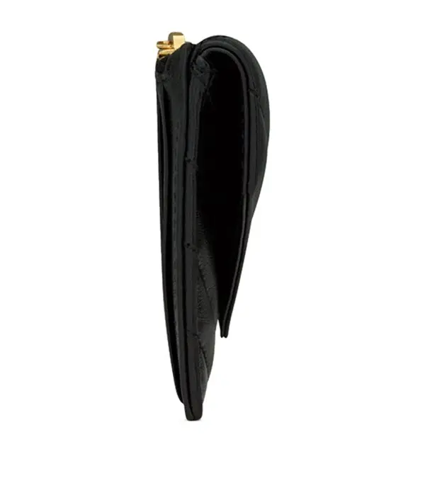 Saint Laurent Monogram Fragments Metalassé Card Holder - Black