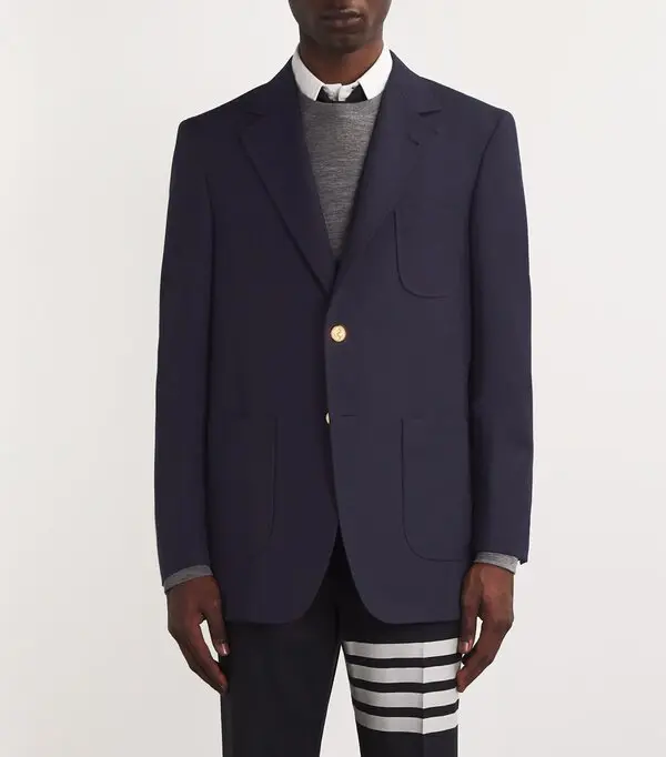 Thom Browne Wool Blazer - Navy