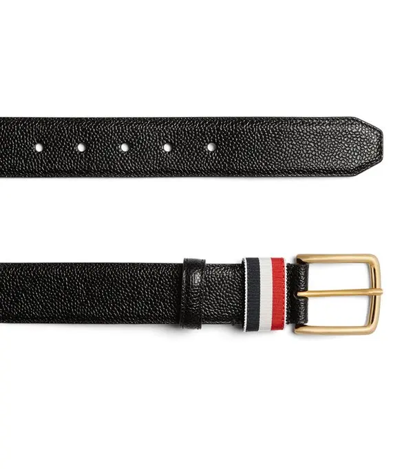 Thom Browne Leather Tricolour Stripe Belt