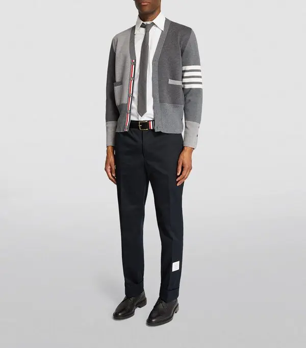 Thom Browne Leather Tricolour Stripe Belt