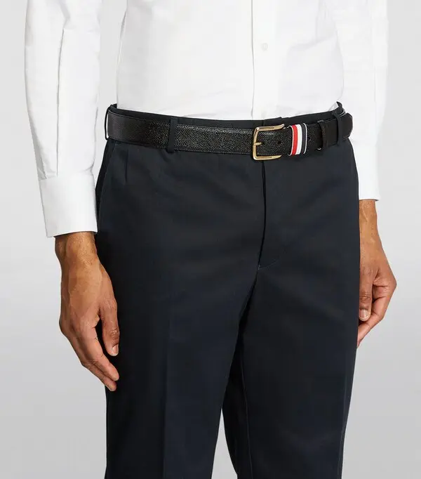 Thom Browne Leather Tricolour Stripe Belt