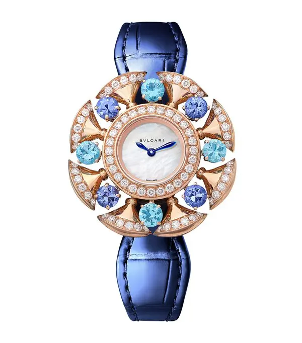 BVLGARI Divas' Dream Rose Gold Watch - White