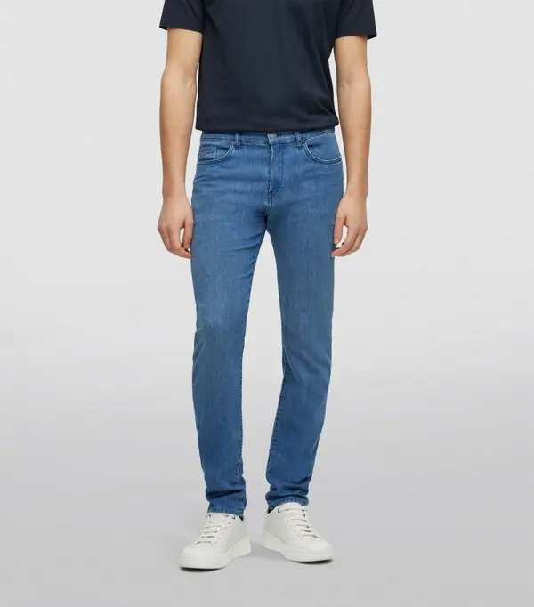 BOSS Slim-fit Stretch Denim Jeans - Turquoise