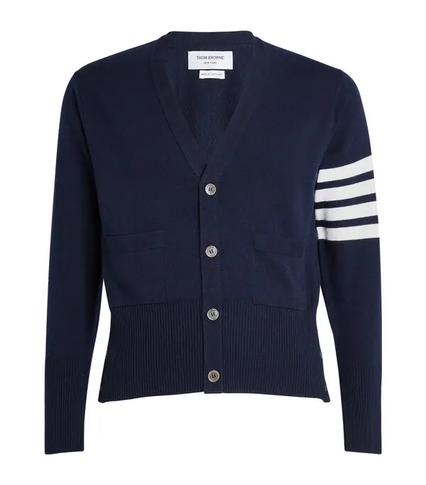 Thom Browne Cashmere Cardigan With Tricolour Stripes