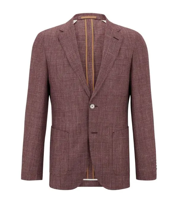 BOSS Wool-silk Check Jacket