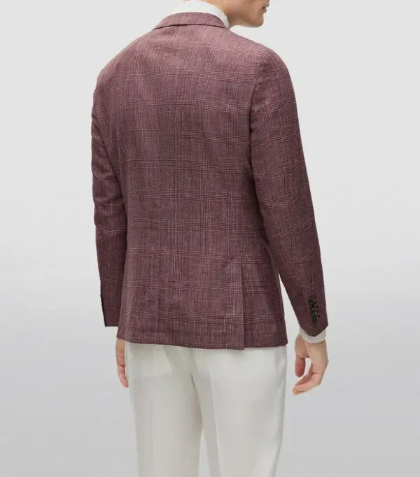BOSS Wool-silk Check Jacket