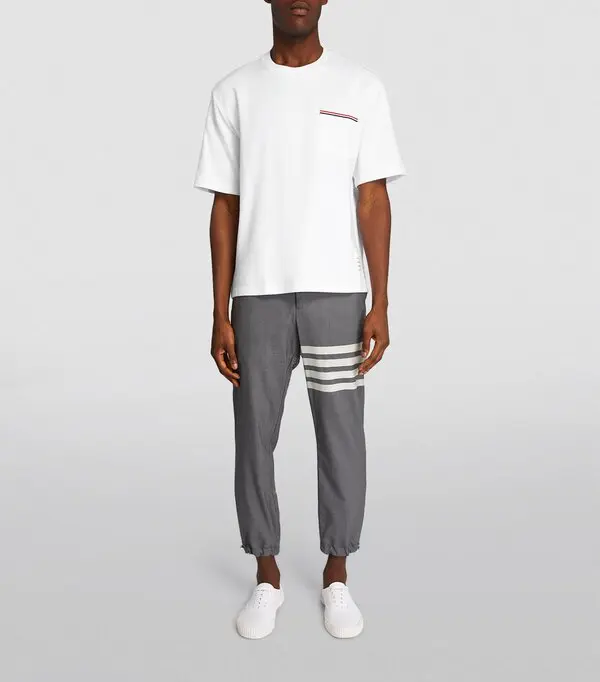 Thom Browne Oversized Tricolour Pocket T-shirt - White