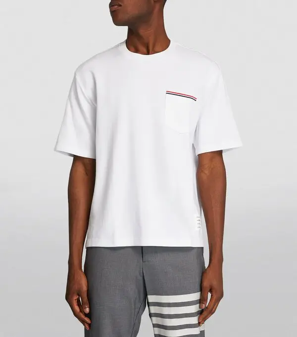 Thom Browne Oversized Tricolour Pocket T-shirt - White