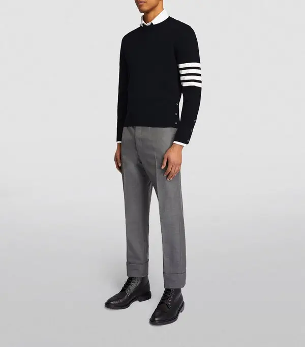 Thom Browne Merino Wool Sweater - Navy