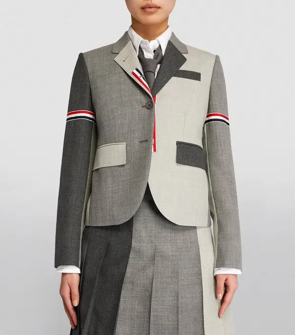 Thom Browne Wool Sport Coat With Tricolour Detail