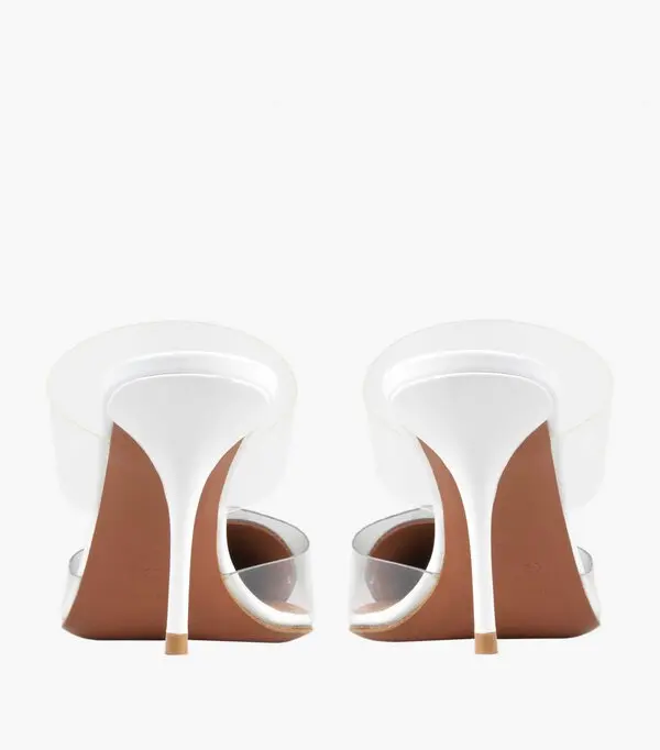 Alaïa Le Coeur 90 Patent Leather Mules - White