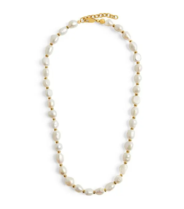 NIALAYA JEWELRY Baroque Pearl Chain Necklace - Gold