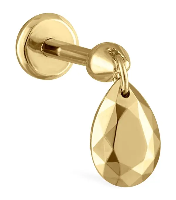 MARIA TASH Faceted Pear Threaded Charm Earring - Gold