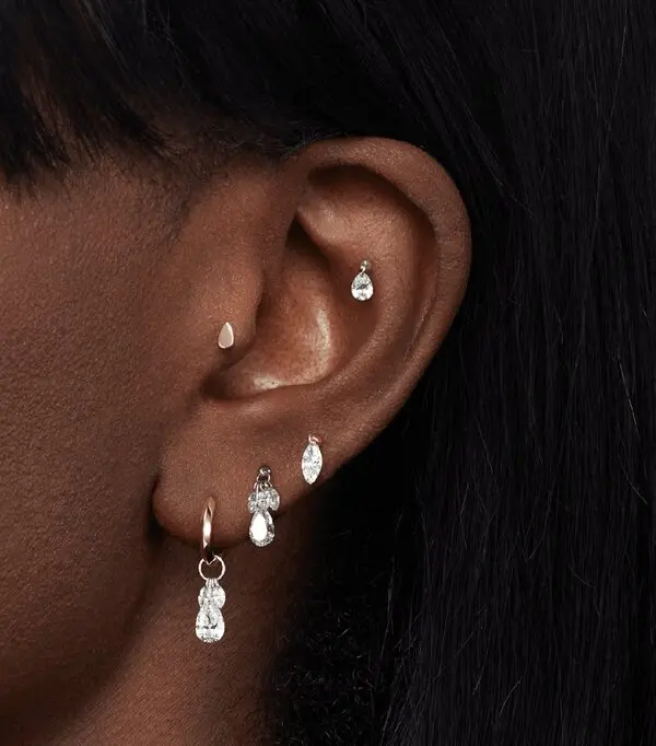 MARIA TASH Floating Pear Diamond Plume Charm