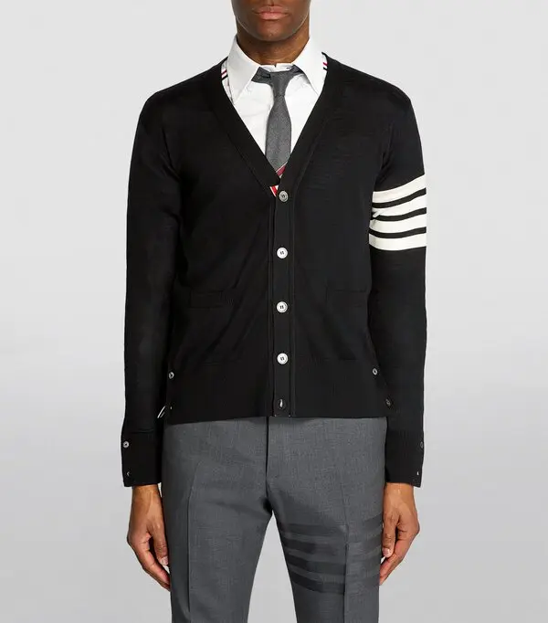 Thom Browne Merino Wool 4-bar Cardigan