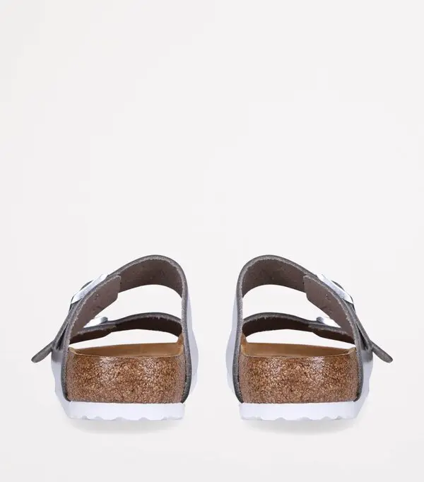 BIRKENSTOCK Leather Arizona Sandals - Silver