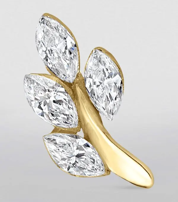 MARIA TASH Diamond Vine Threaded Stud Earring - Gold