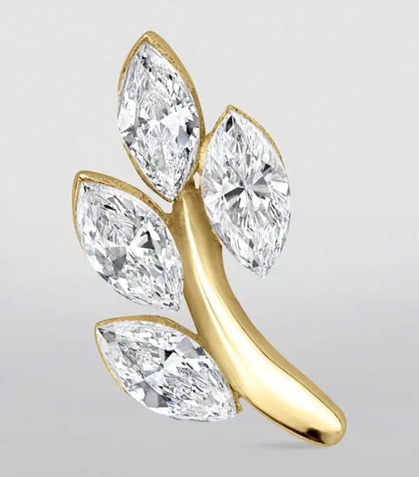 MARIA TASH Diamond Vine Threaded Stud Earring - Gold