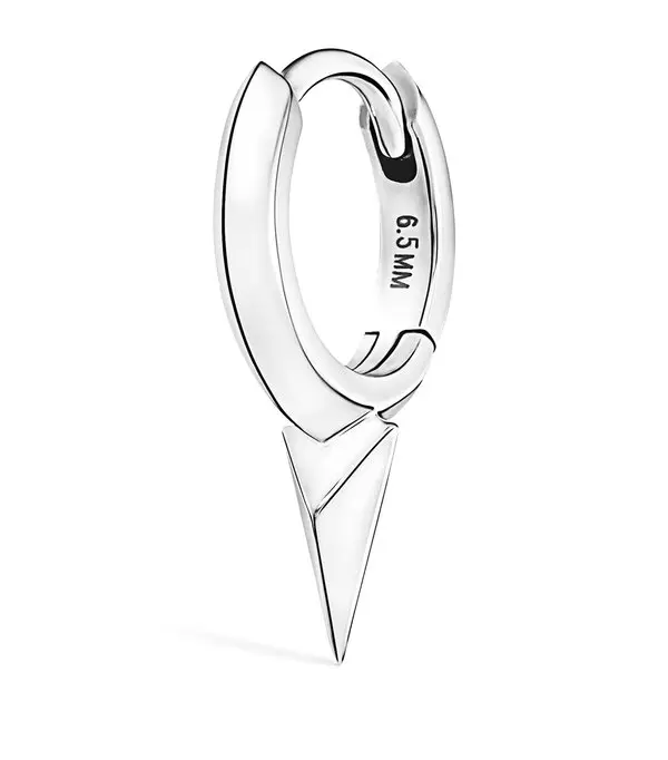 MARIA TASH Gold Faceted Short Spike Hoop Earring - White