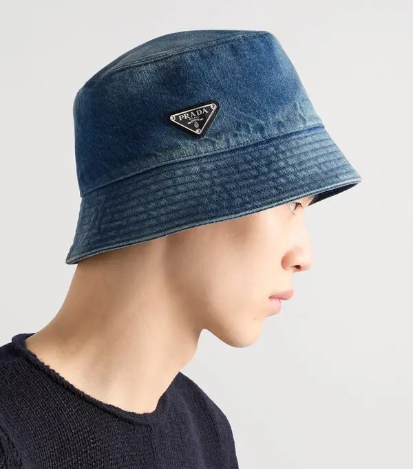 Prada Denim Bucket Hat - Blue