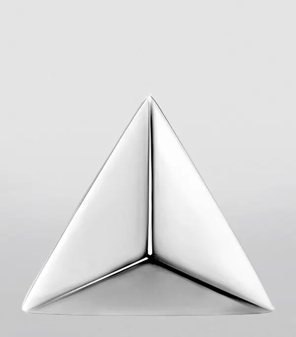 MARIA TASH Gold Faceted Triangle Threaded Stud Earring - White