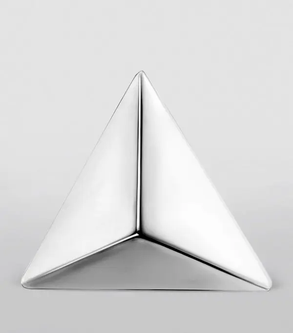 MARIA TASH Gold Faceted Triangle Threaded Stud Earring - White