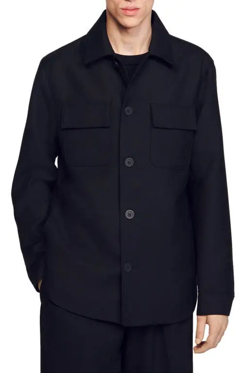 Sandro Buttoned Overshirt - Black