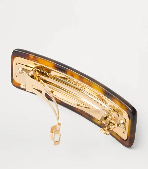 Prada Tortoiseshell Logo Hair Clip - Neutral