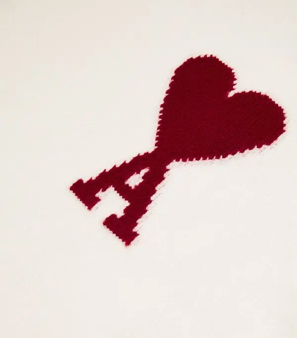 AMI Paris De Coeur Wool Sweater - White