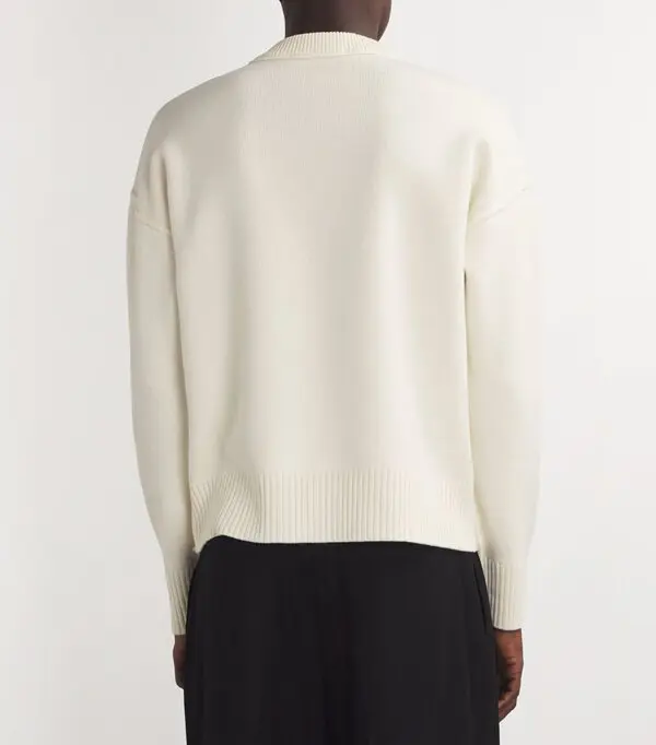 AMI Paris De Coeur Wool Sweater - White