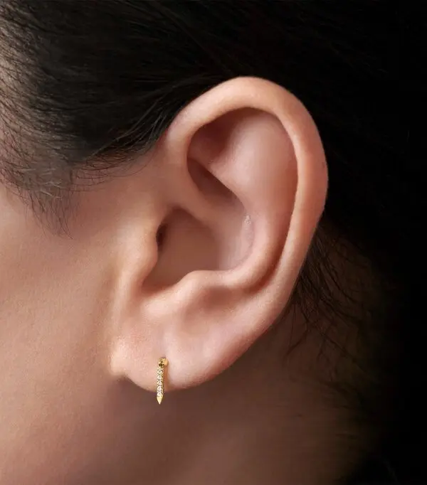 MARIA TASH Diamond Eternity Bar Single Threaded Stud - White