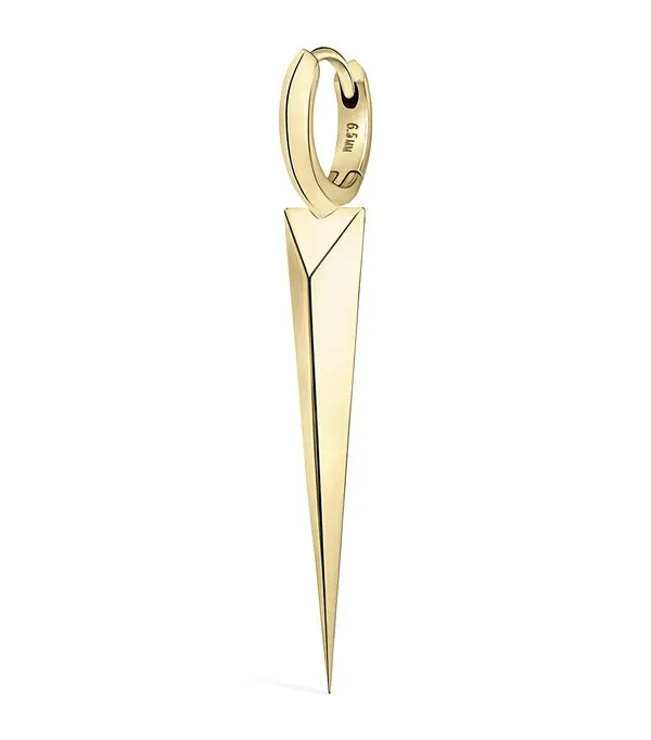 MARIA TASH Yellow Faceted Grand Spike Hoop Earring - Gold