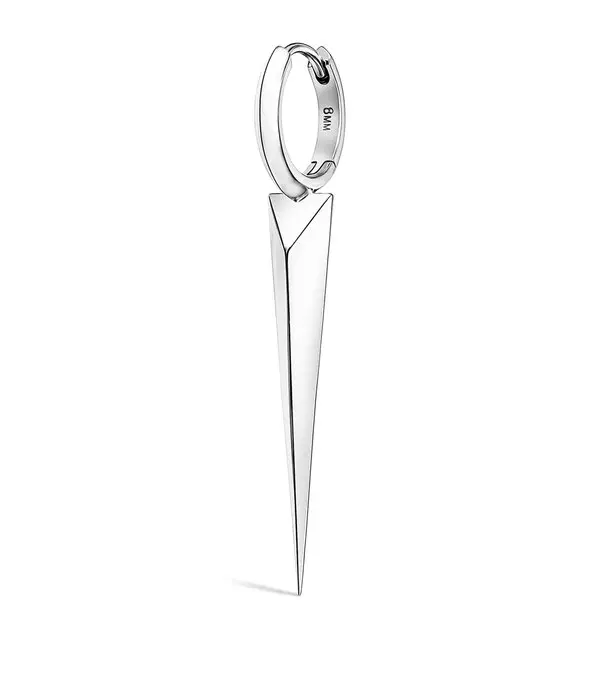 MARIA TASH Gold Faceted Grand Spike Hoop Earring - White