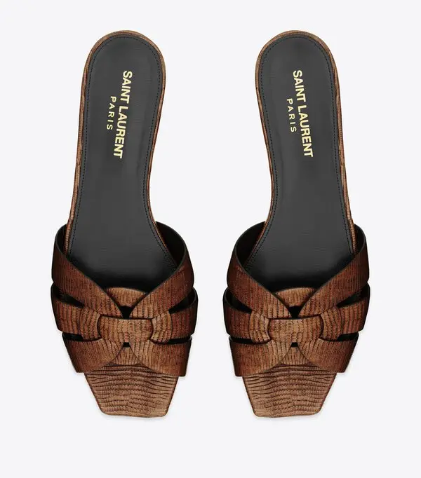 Saint Laurent Leather Tribute Slippers