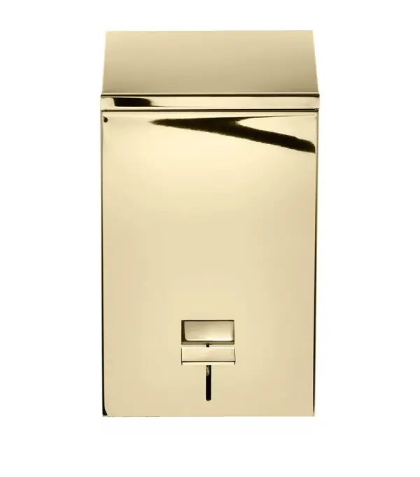 DECOR WALTHER Sterling Silver Club Bathroom Bin - Gold