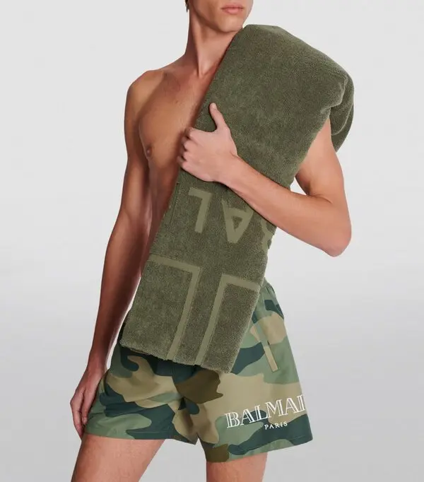 Balmain Pb Monogram Beach Towel