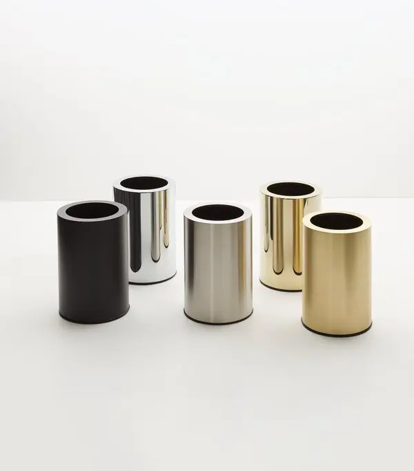 DECOR WALTHER Stainless Steel Round Bathroom Bin