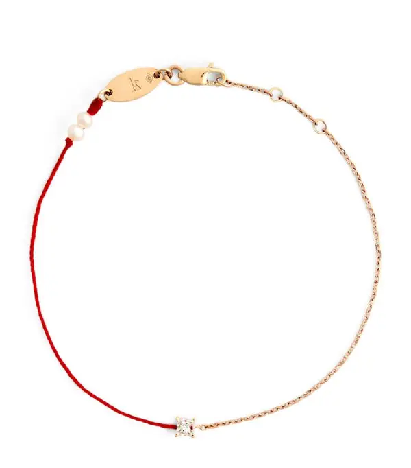 REDLINE Yellow Gold And Diamond Royal 10-year Anniversary Bracelet - Red