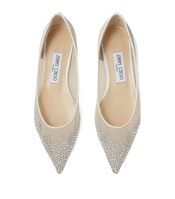 JIMMY CHOO Love Rhinestone Flats