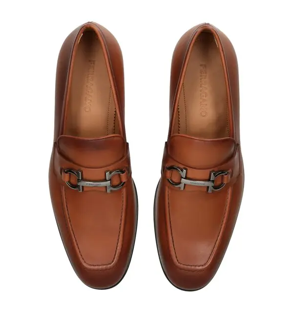 FERRAGAMO Leather Foster Gancho Loafers