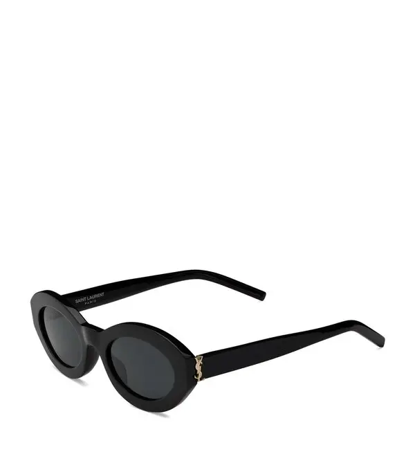 Saint Laurent Cassandre Oval Sunglasses - Black